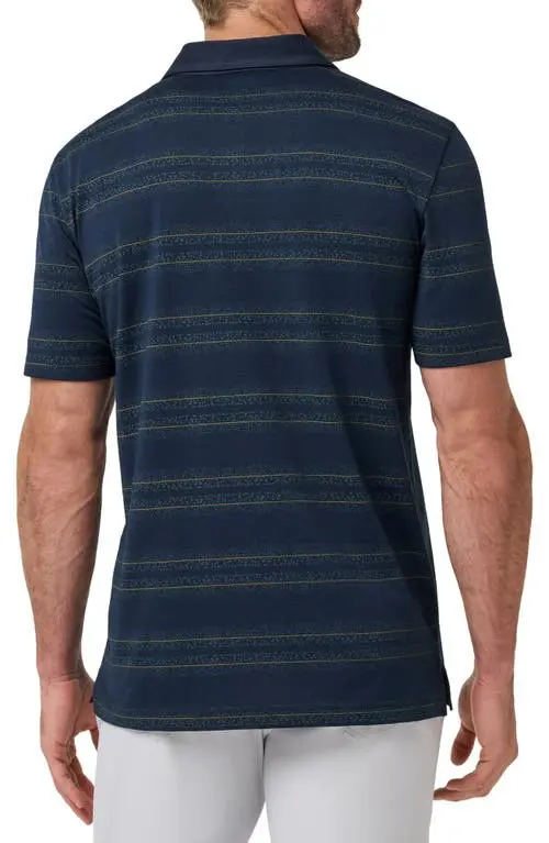 Travis Mathew Heater Jersey Striped Performance Polo