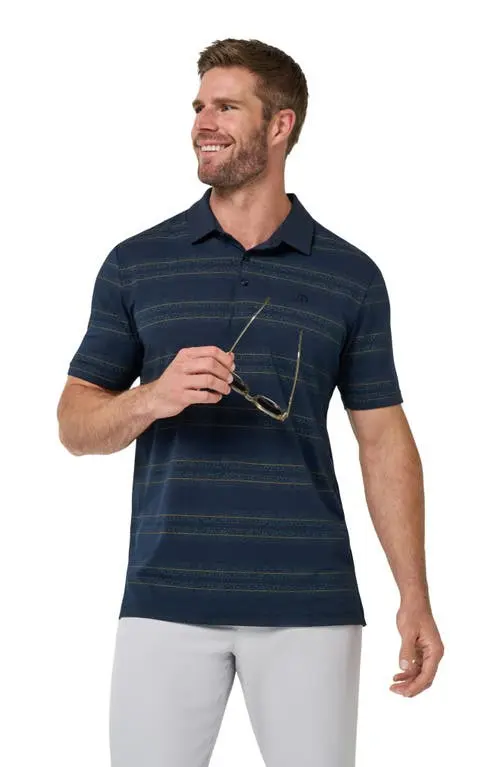 Travis Mathew Heater Jersey Striped Performance Polo