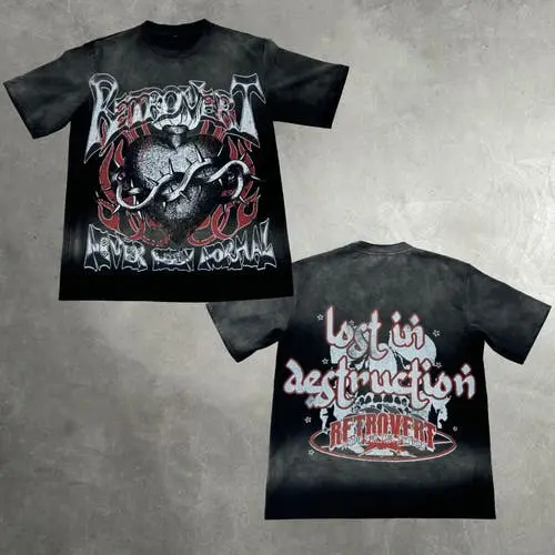 RETROVERT Washed Heart Thorn Tee
