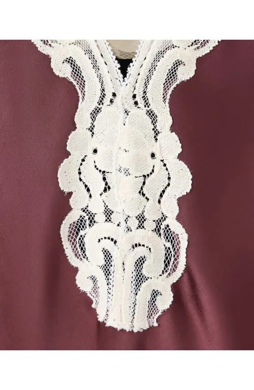 Mango Lace Trim Satin Slipdress