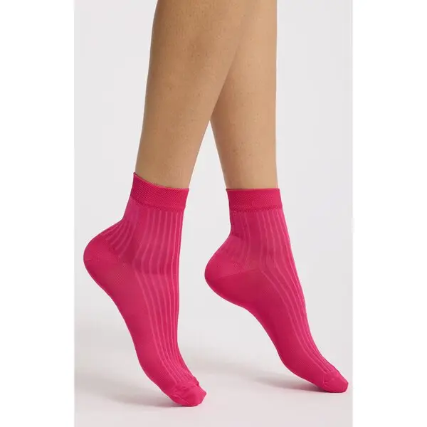 STEMS Ribbed Quarter Socks - Pink