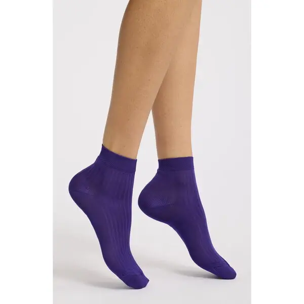 STEMS Rib Quarter Socks - Violet