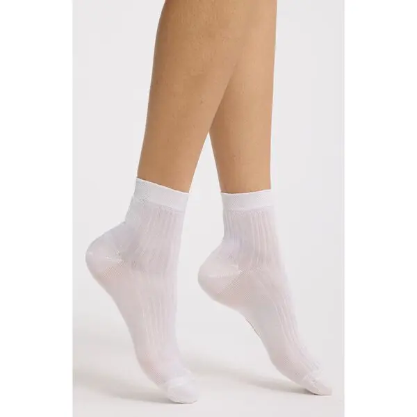 STEMS Rib Quarter Socks - White