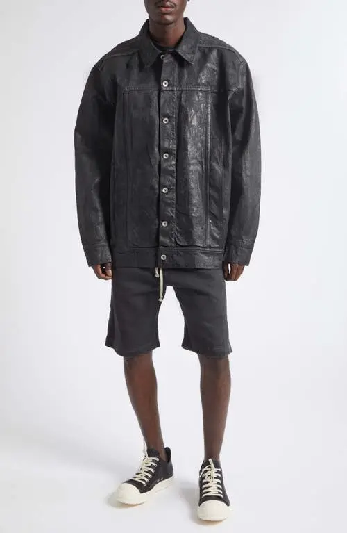 Rick Owens Jumbo Worker Coated Denim Jacket