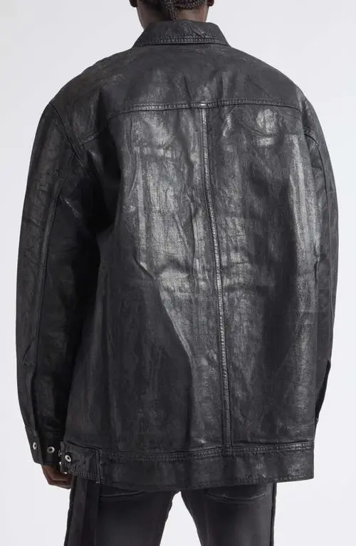 Rick Owens Jumbo Worker Coated Denim Jacket