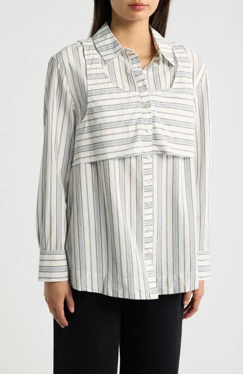 DAMSON MADDER Valeria Double Layer Organic Cotton Shirt - Multi White