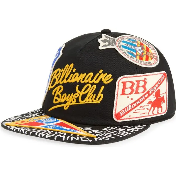 BILLIONAIRE BOYS CLUB Helmet Embroidered Snapback Cap - Black