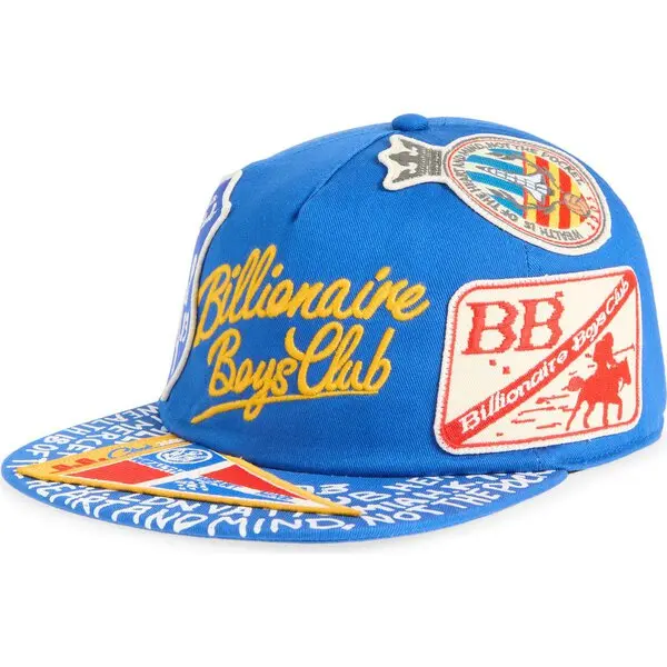 BILLIONAIRE BOYS CLUB Helmet Embroidered Snapback Cap - Lapis Blue