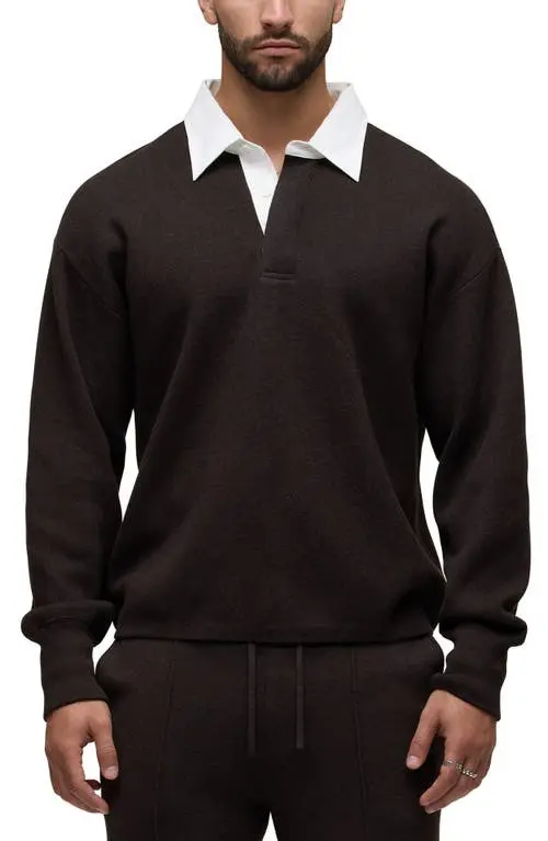 Hudson Jeans Long Sleeve Contrast Polo