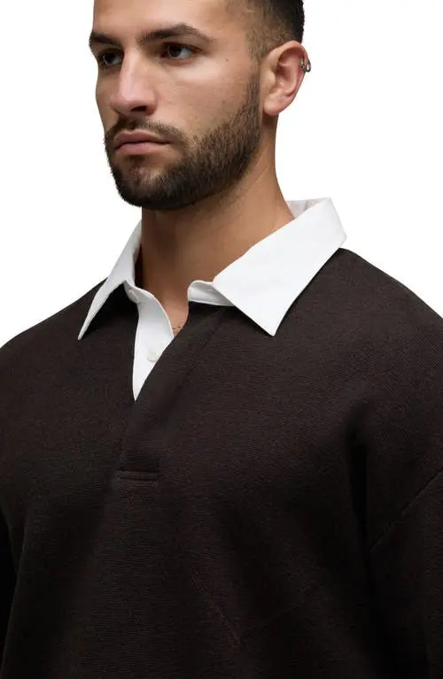 Hudson Jeans Long Sleeve Contrast Polo