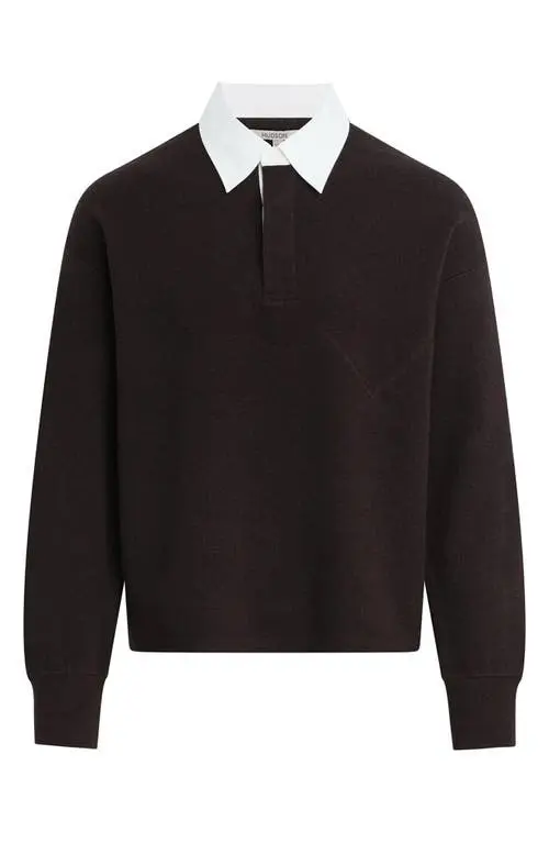 Hudson Jeans Long Sleeve Contrast Polo