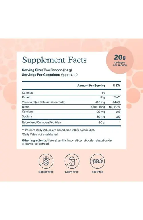 YOUTHEORY Premium Hydrolyzed Collagen Powder Vanilla Supplement 10 Oz