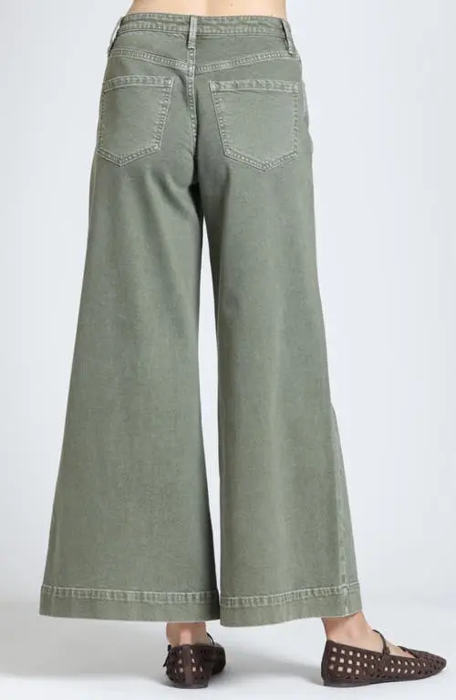APNY Godet Wide Leg Jeans - Olive