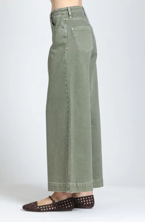 APNY Godet Wide Leg Jeans - Olive