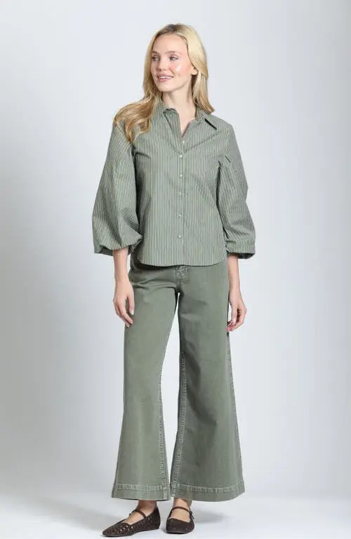 APNY Godet Wide Leg Jeans - Olive