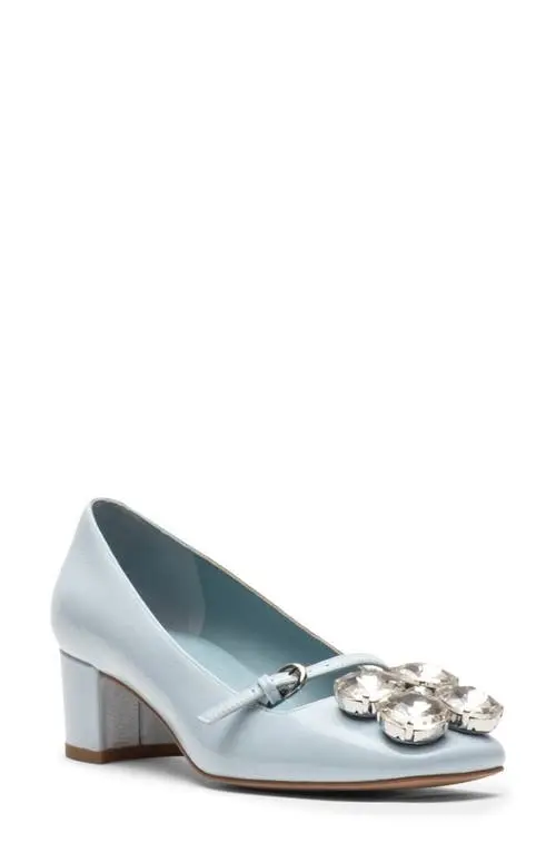 FRANCES VALENTINE Josephine Mary Jane Pump With Crystal Embellishments - Light Blue