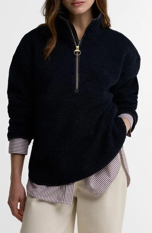 Barbour Merys Quarter Zip Fleece Pullover - Dark Navy