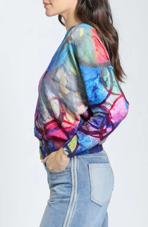 APNY Overlapping Circles V-neck Sweater