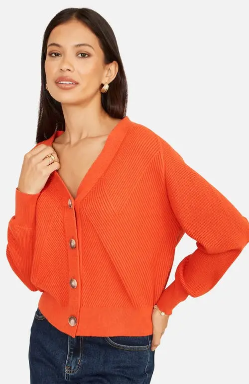 YUMI Relaxed Fit V-neck Cardigan