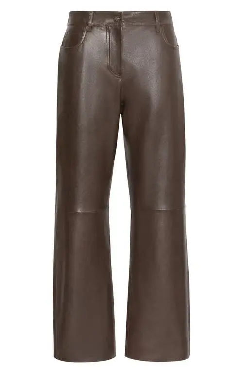 Max Mara Leather Straight Leg Pants