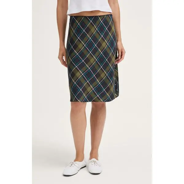 Madewell Picot Trim Slip Skirt - Olive