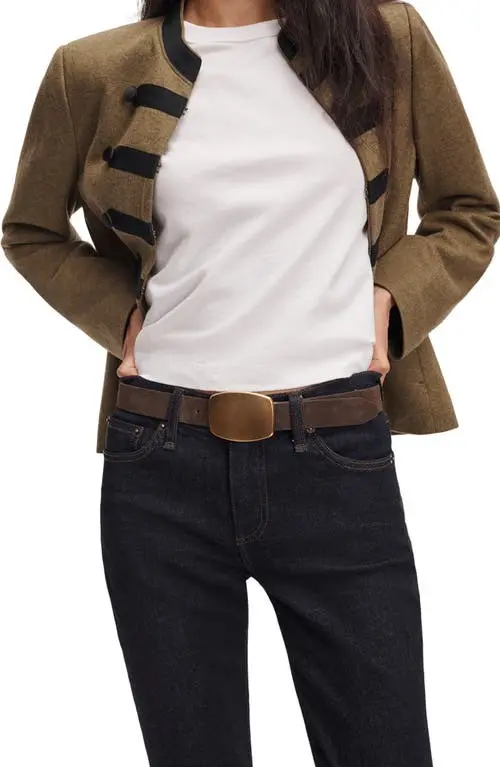 Rag & Bone Wyatt Leather Belt - Olive