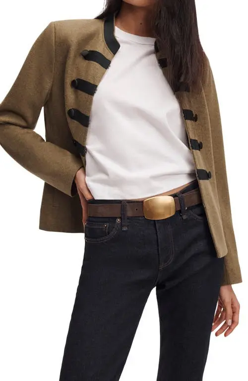 Rag & Bone Wyatt Leather Belt - Olive