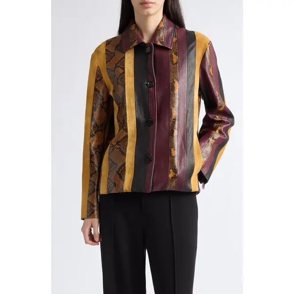 Proenza Schouler Sirine Leather Jacket - Gold Multi