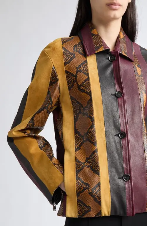Proenza Schouler Sirine Leather Jacket - Gold Multi