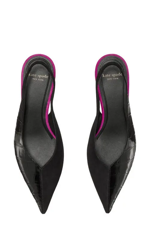 Kate Spade New York Viv Croc Embossed Slingback Pump