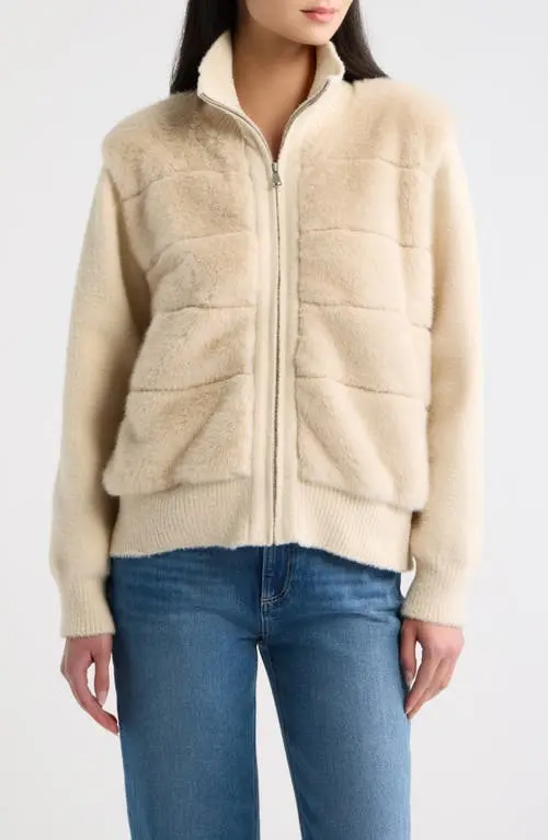 Love Token Celia Faux Fur Jacket - Beige