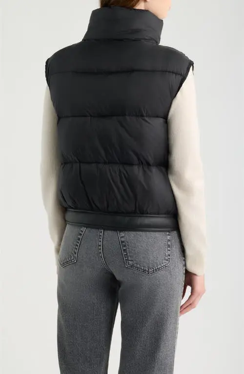 Love Token Lisa Faux Leather Trim Puffer Vest