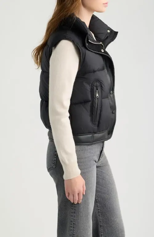 Love Token Lisa Faux Leather Trim Puffer Vest