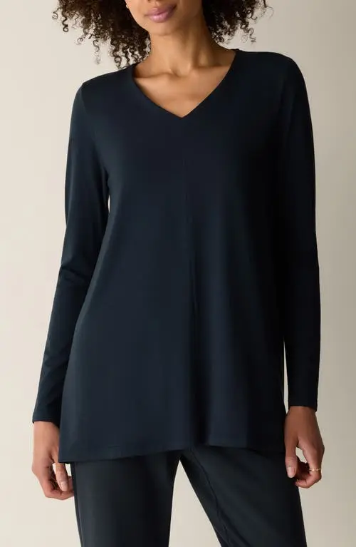 Eileen Fisher Long Sleeve V-neck Tunic Top