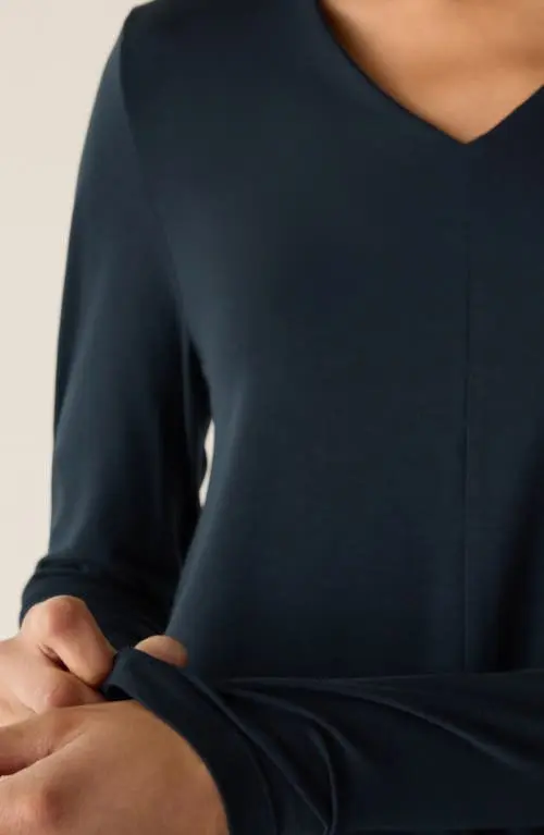 Eileen Fisher Long Sleeve V-neck Tunic Top