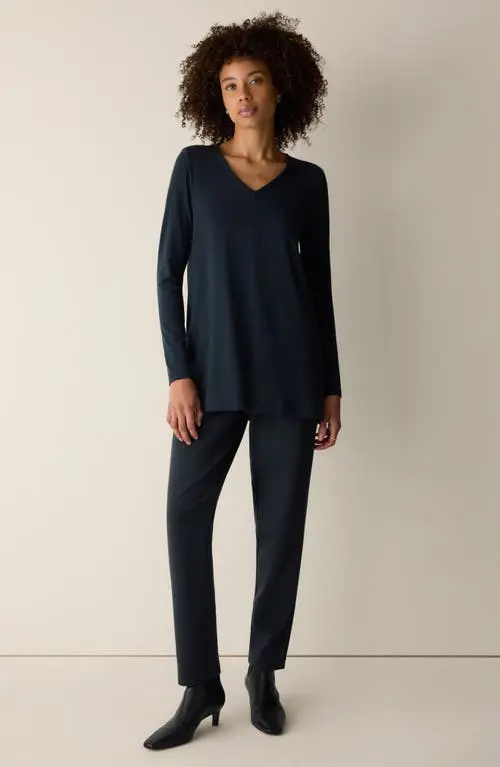 Eileen Fisher Long Sleeve V-neck Tunic Top