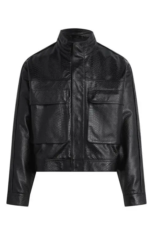 Hudson Jeans Python Embossed Leather Jacket