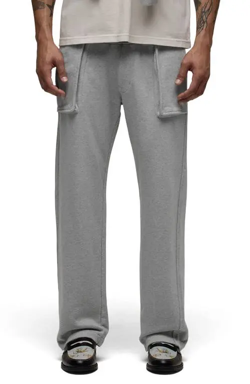 Hudson Jeans Straight Leg French Terry Pants - Heathered Grey
