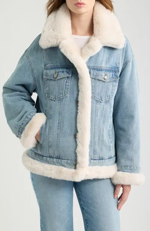 Love Token Susan Faux Fur Trim Jacket