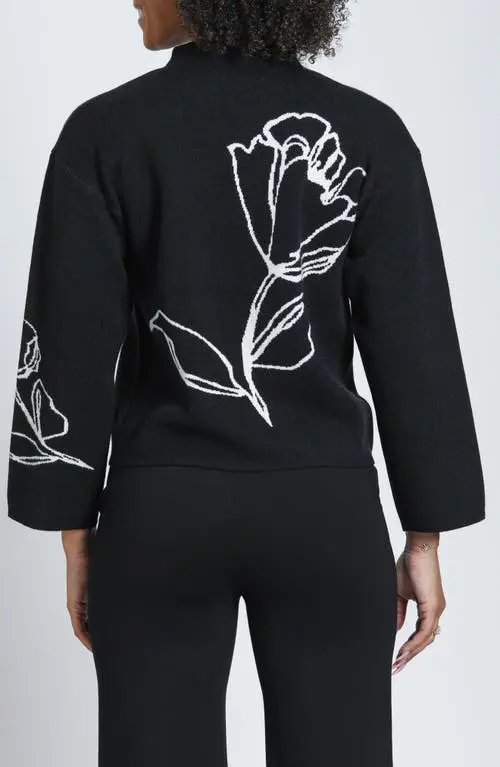 APNY Contrast Floral Pullover Sweater