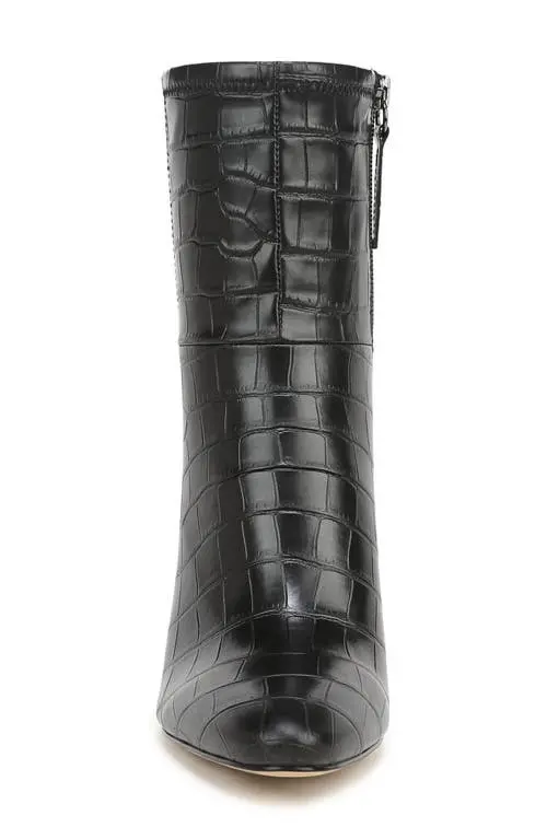 Franco Sarto Jael Croc Embossed Faux Leather Bootie