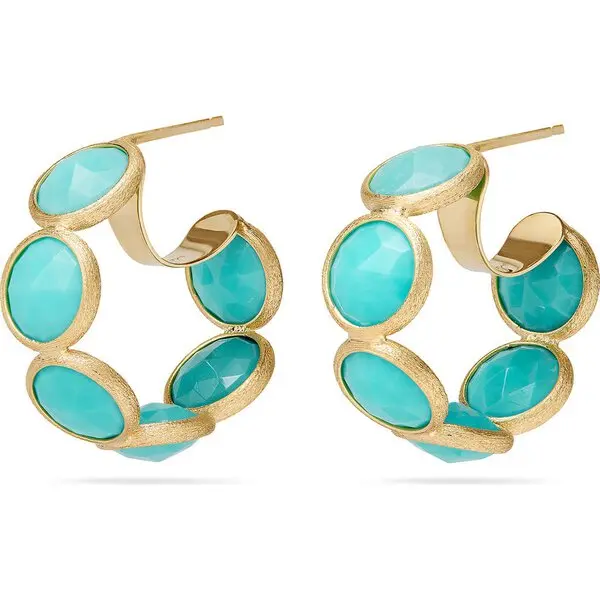 Marco Bicego Jaipur Color Turquoise Hoop Earrings