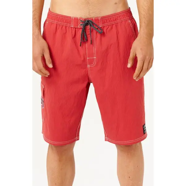 Rip Curl Liquid Trips Cargo Swim Trunks - Washed Red
