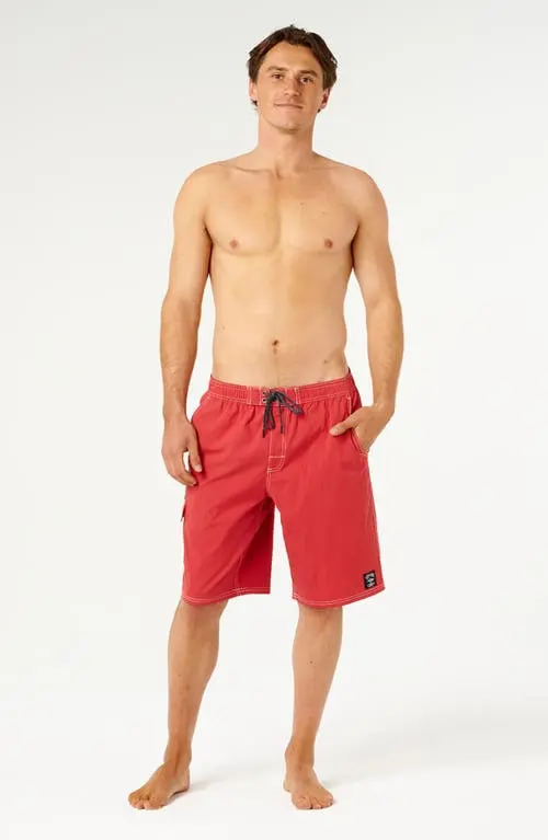 Rip Curl Liquid Trips Cargo Swim Trunks - Washed Red