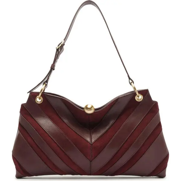 AREZZO Aurora Medium Leather Shoulder Bag - Fresh Ruby