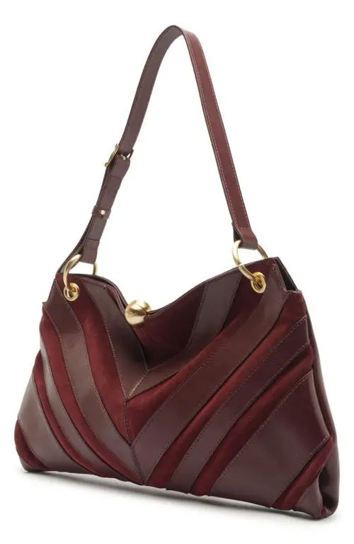 AREZZO Aurora Medium Leather Shoulder Bag - Fresh Ruby