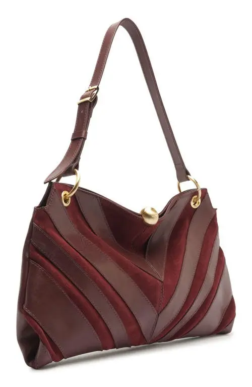 AREZZO Aurora Medium Leather Shoulder Bag - Fresh Ruby