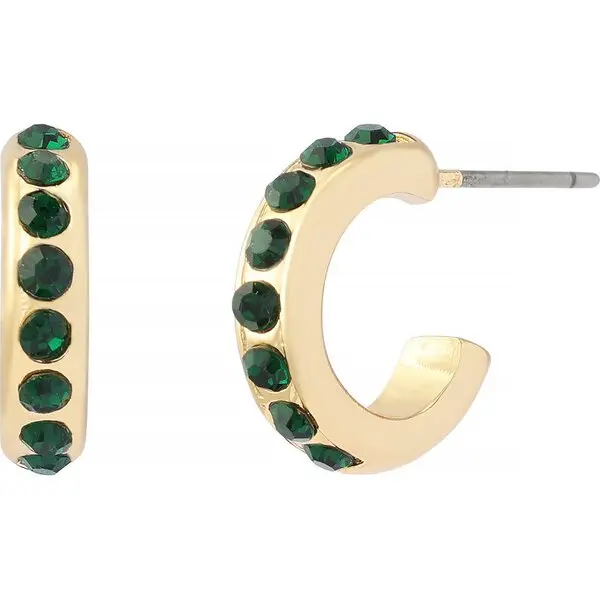 Kurt Geiger Stone Huggie Hoop Earrings - Green
