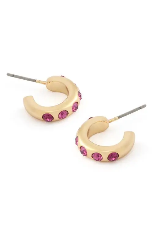 Kurt Geiger Stone Huggie Hoop Earrings - Pink