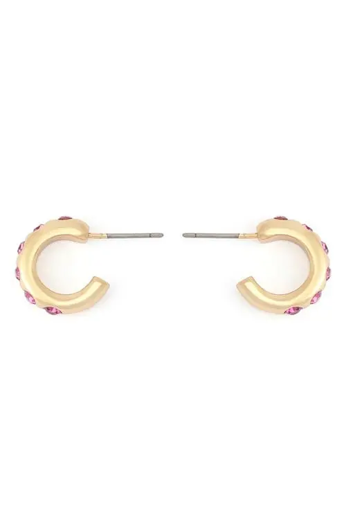 Kurt Geiger Stone Huggie Hoop Earrings - Pink